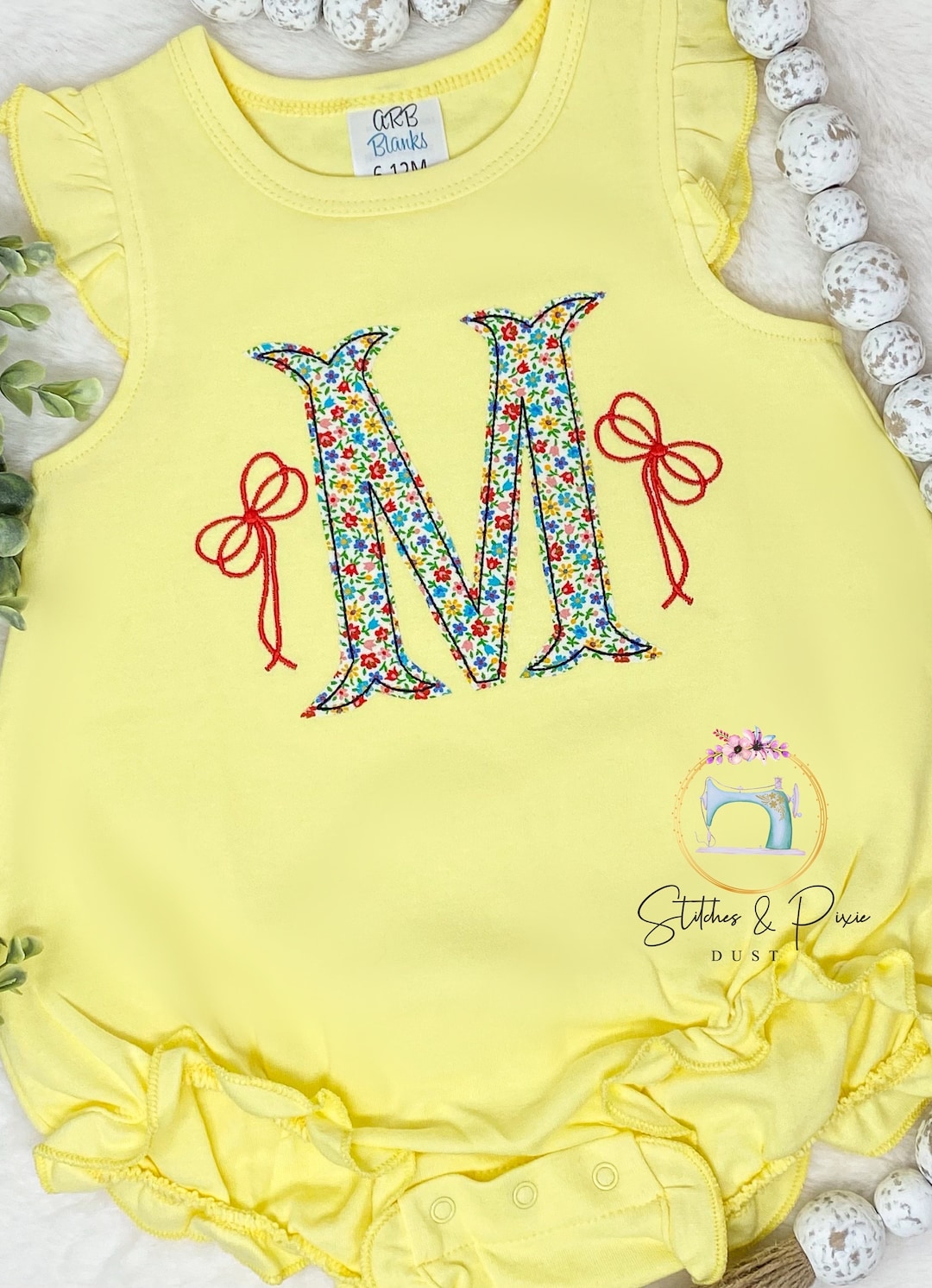 Girls Floral Monogram Shirt/personalized Summer Yellow Shirt/monogram ...