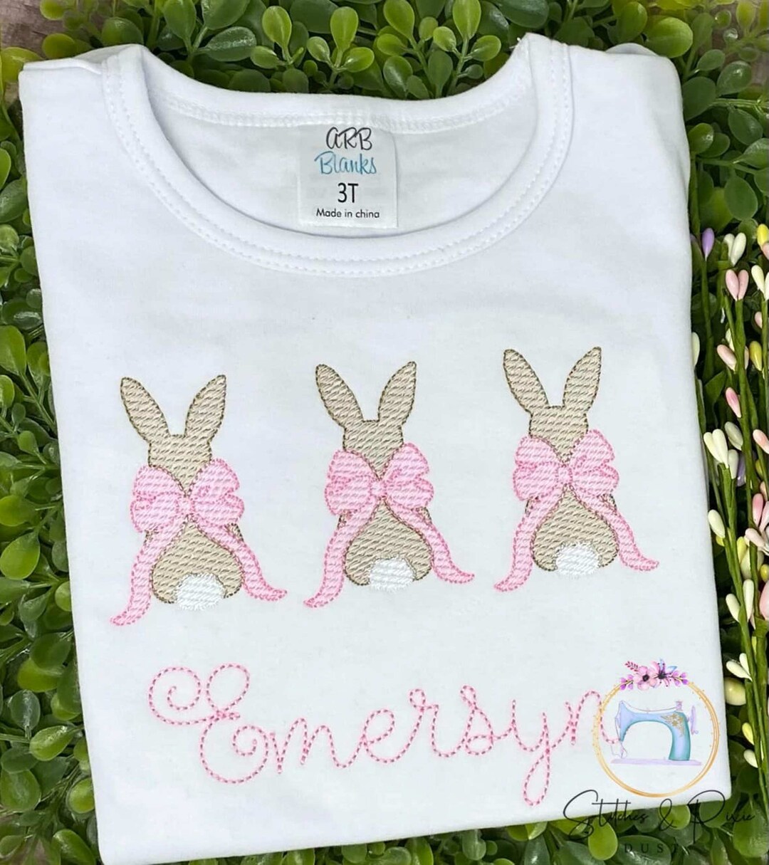 Girls Easter Shirt/easter Bunny With Bow/monogram Shirt/easter ...
