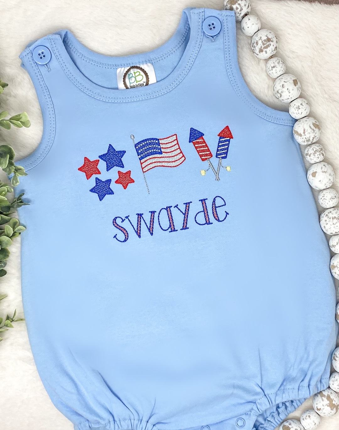 Boys 4th of July Baby Bubble Romper / FIREWORKS Bubble Romper ...