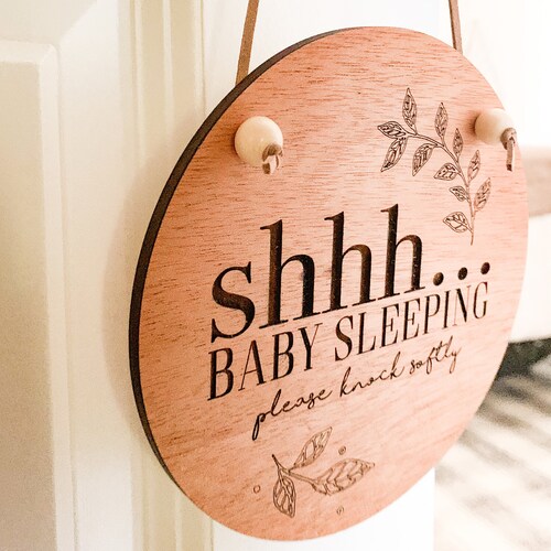 Baby Sleeping Sign Nursery Knock Softly Infant Sign | Etsy