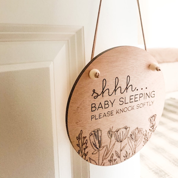 Sleeping Baby Door Sign - Etsy