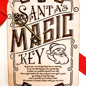 Santa’s Magic Key, Wooden Engraved Father Christmas Key Tag, Skeleton ...