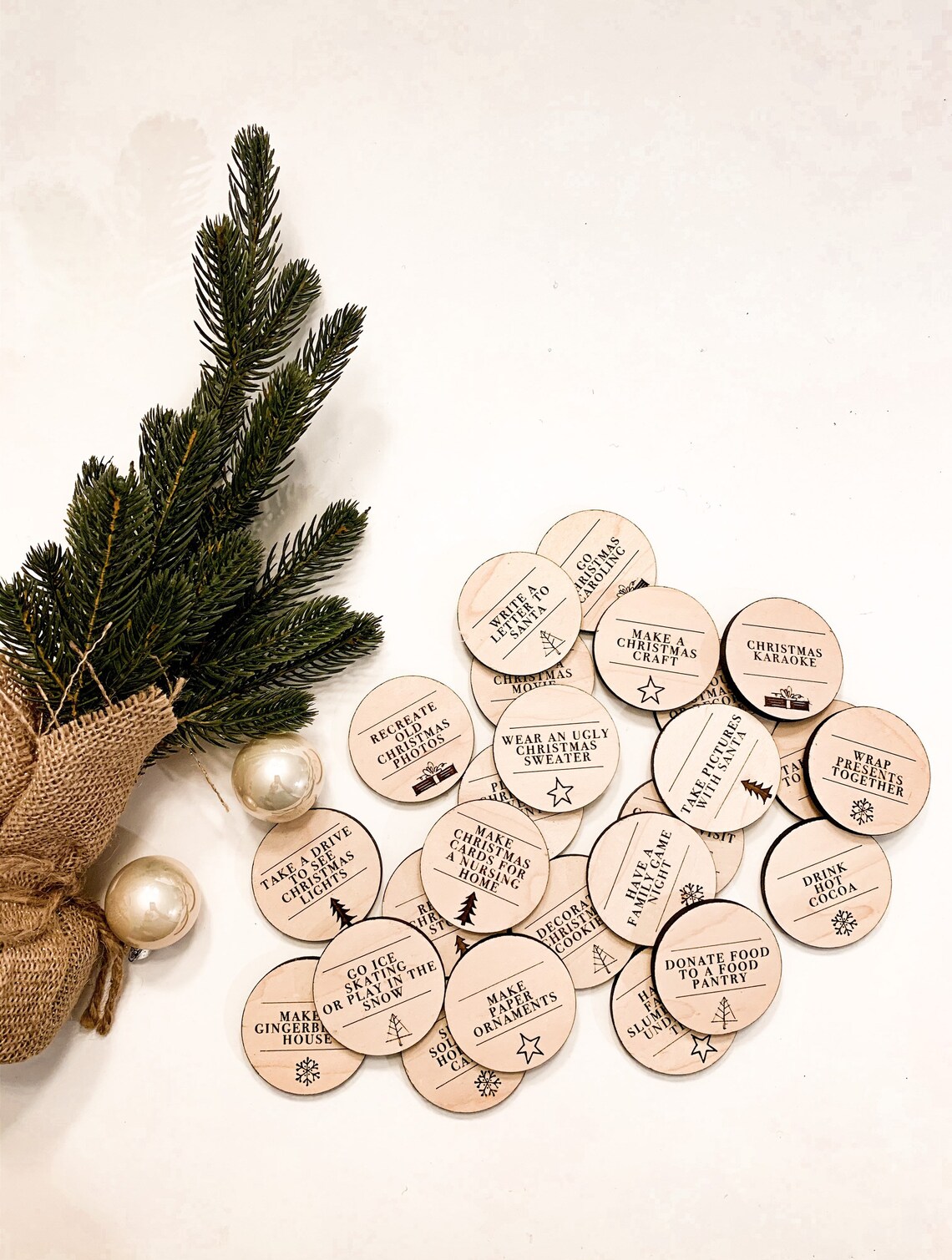 25 Days of Christmas Activity Tokens Advent Holiday - Etsy