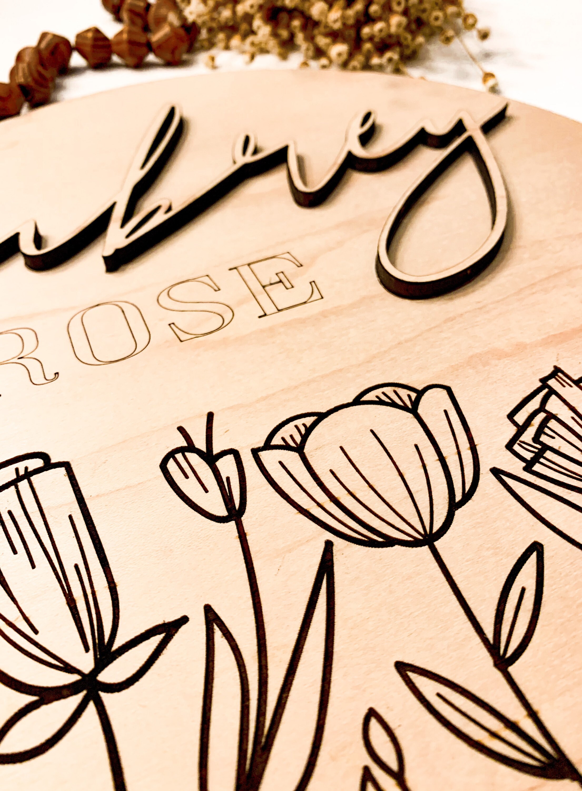 Baby Name Nursery Sign Custom Flower Name Sign Personalized - Etsy