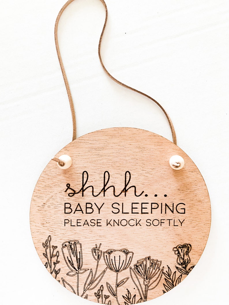 Baby Sleeping Sign Nursery Knock Softly Sign Child's | Etsy