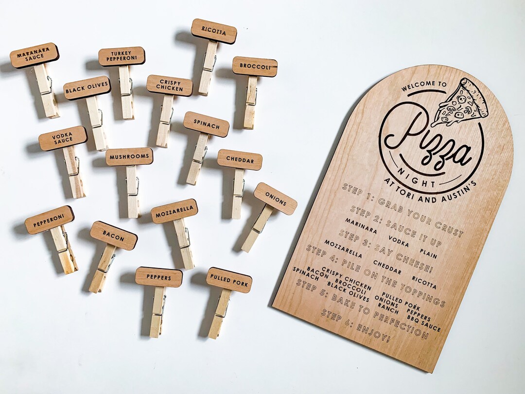 Make Your Own Pizza Party Supplies, Custom Pizza Topping Sign, Pizza ...