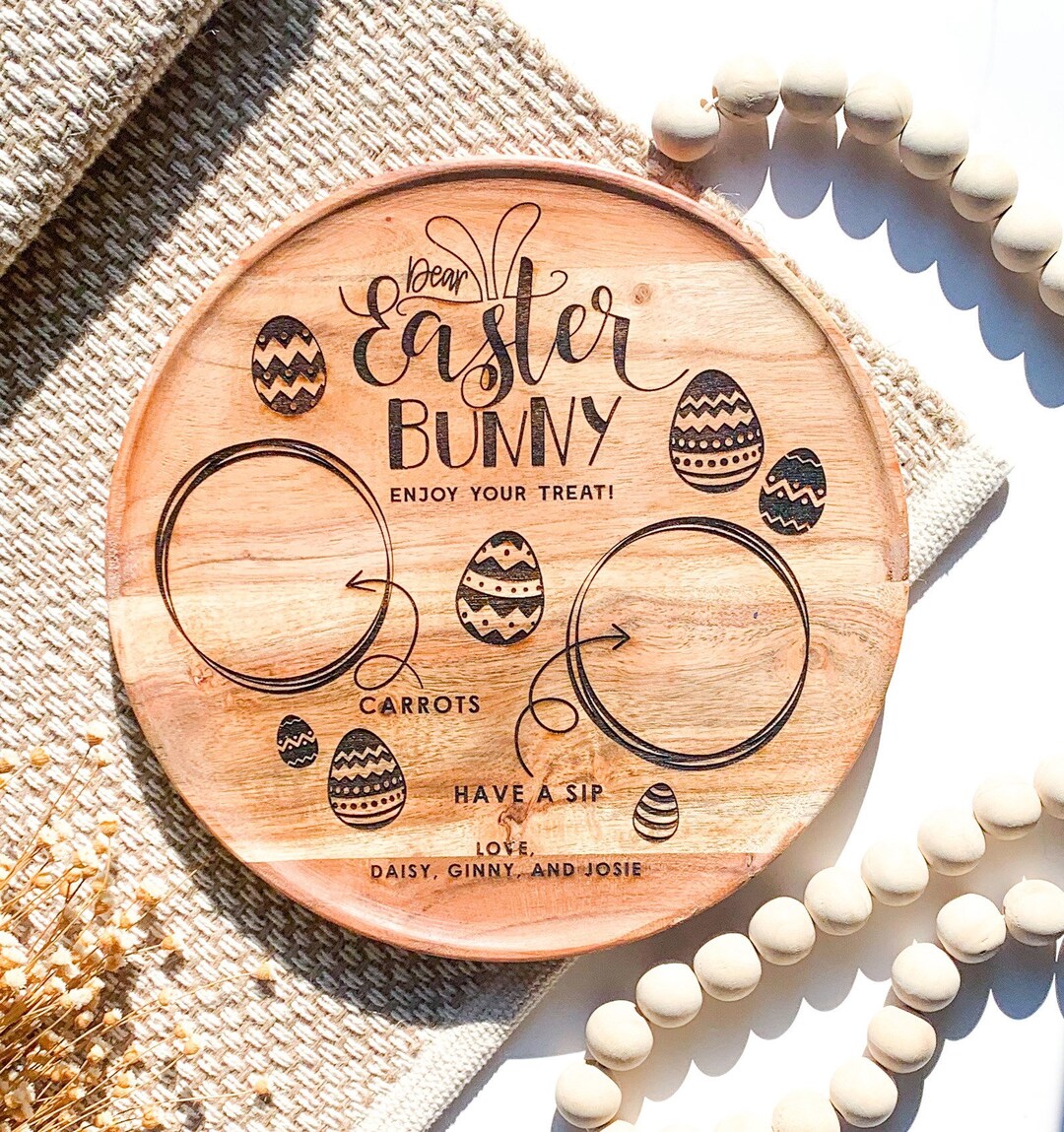 Personalized Easter Bunny Wooden Plate, Easter Tray, Easter Tradition ...