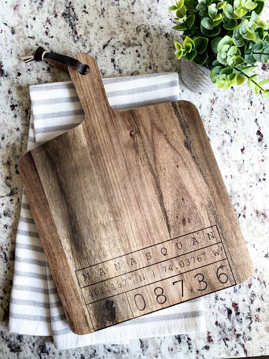 Custom Address Cutting Board, Wooden Engraved Personalized Serving Tray ...