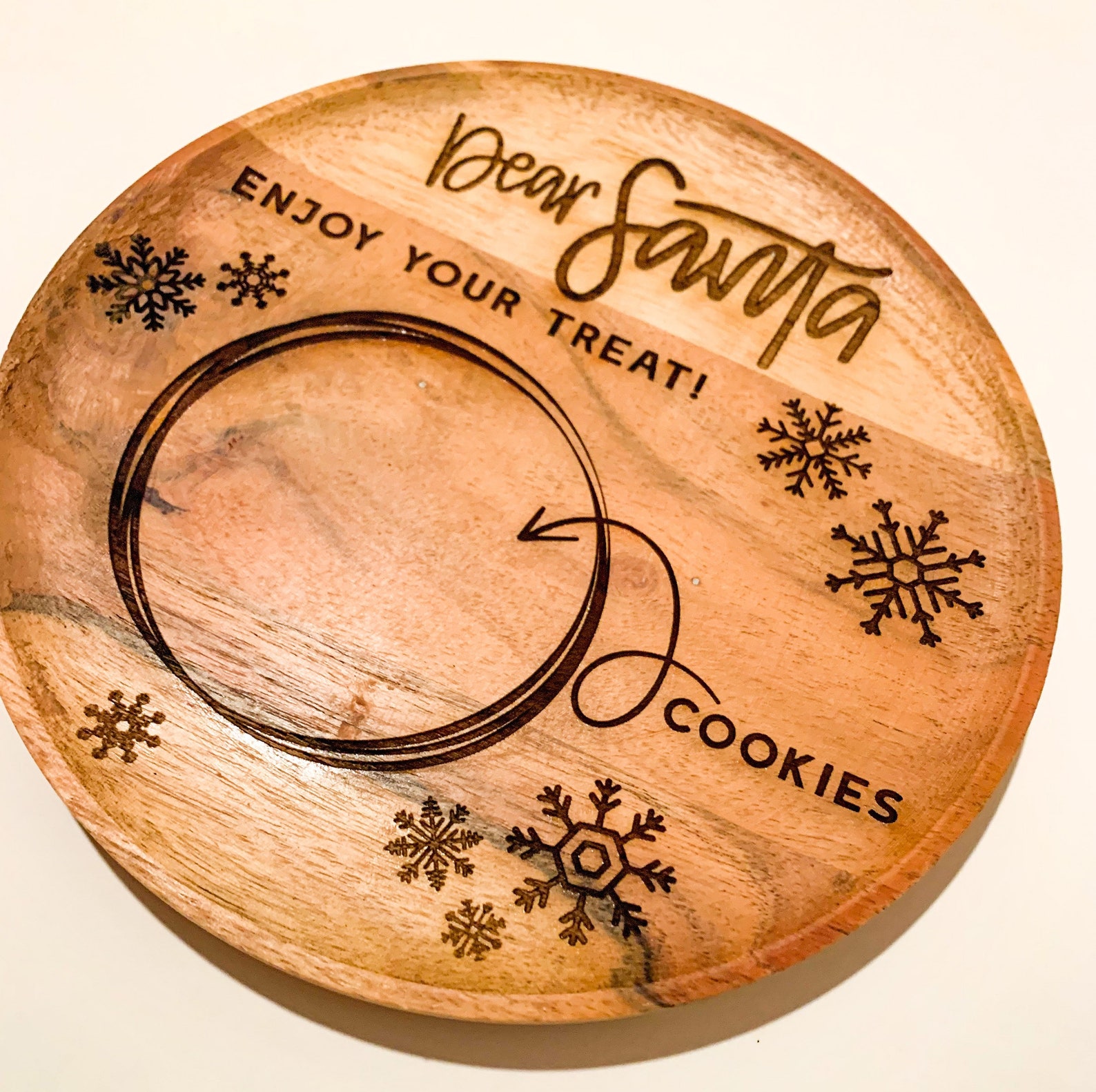 Personalized Dear Santa Wooden Plate Santa Cookie Tray - Etsy