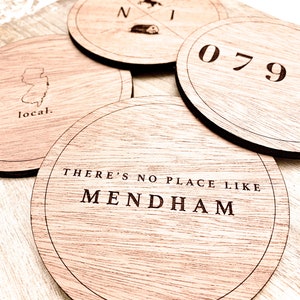 Custom Town Coasters, Set of 4 Wooden Engraved Coasters, Personalized ...