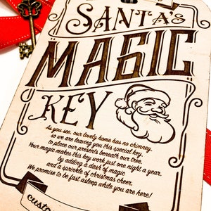 Santa’s Magic Key, Wooden Engraved Father Christmas Key Tag, Skeleton ...