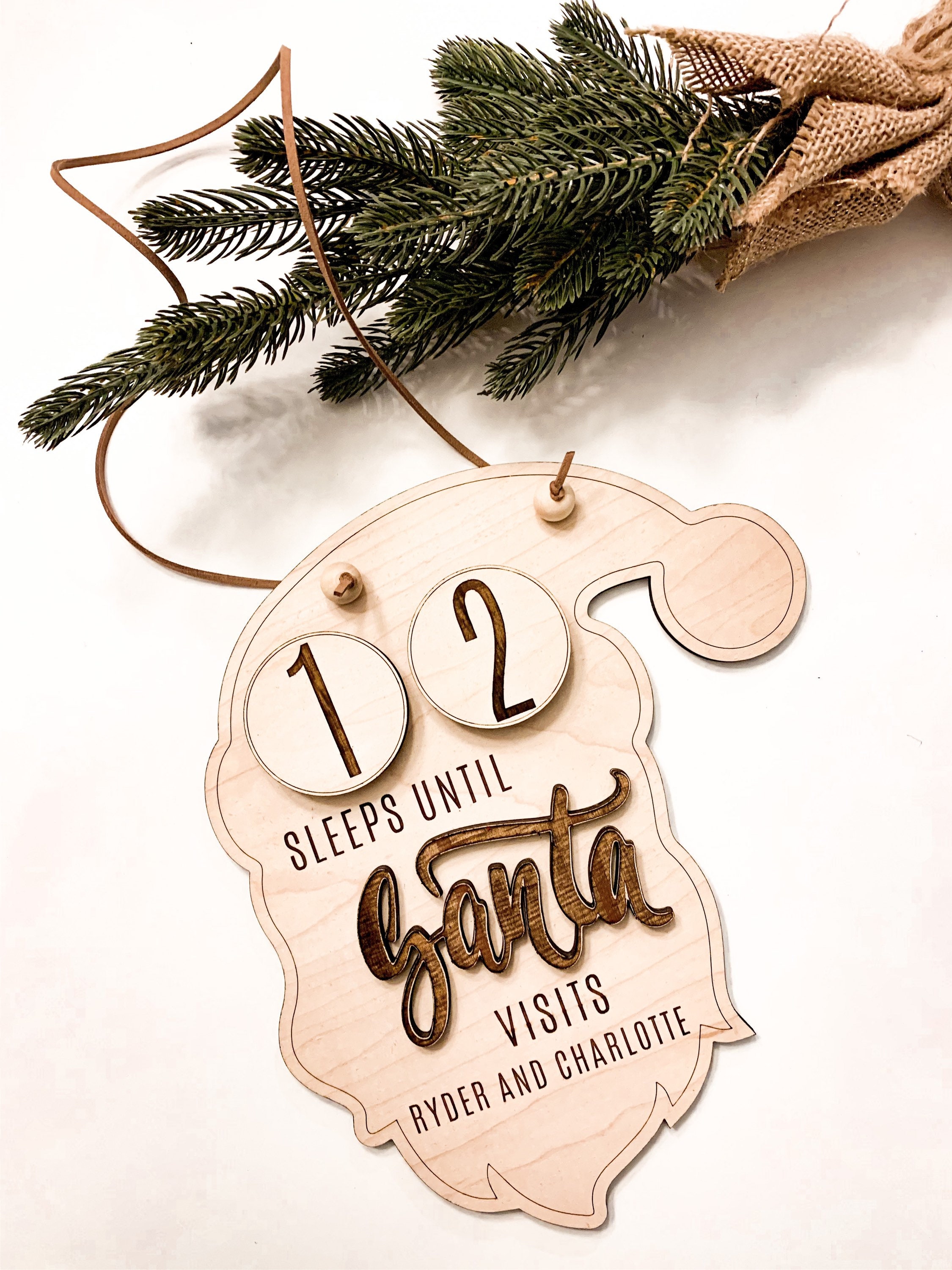 Christmas Countdown Advent Calendar Personalized Sleep Until - Etsy