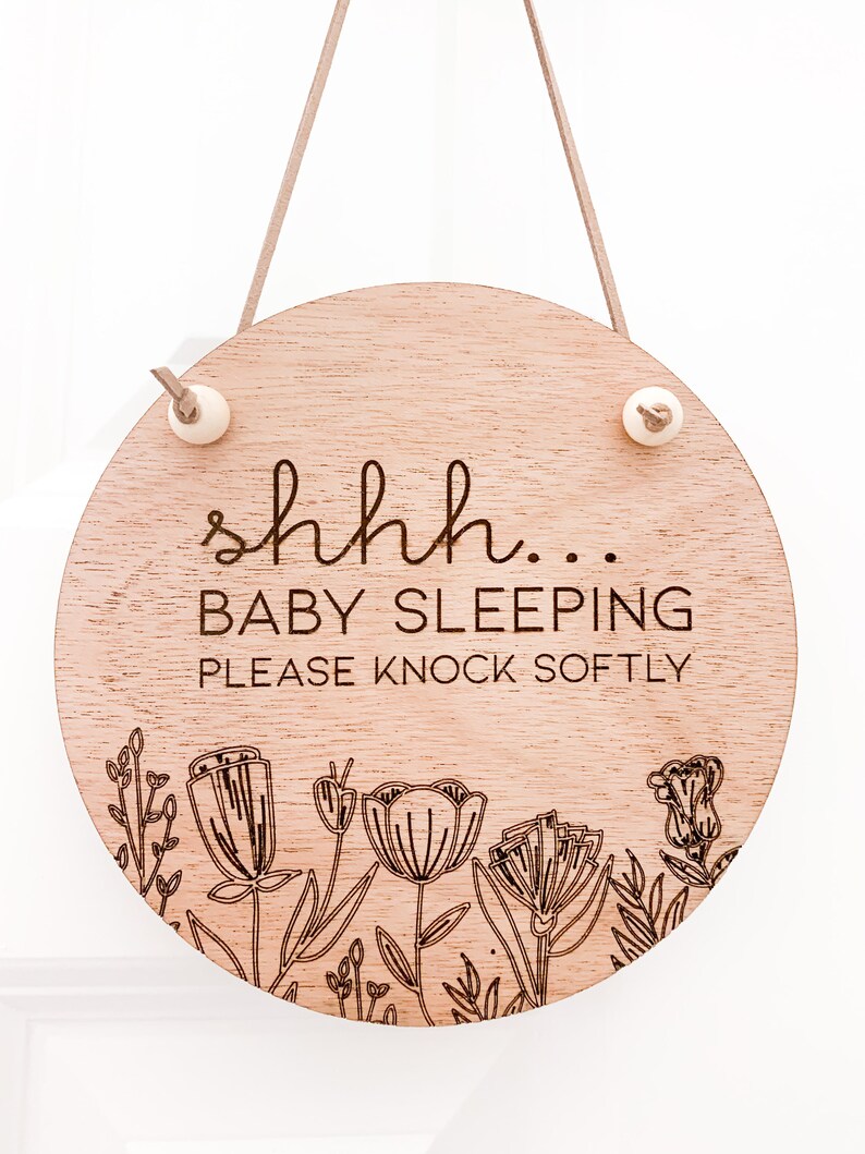 Baby Sleeping Sign Nursery Knock Softly Sign Child's | Etsy