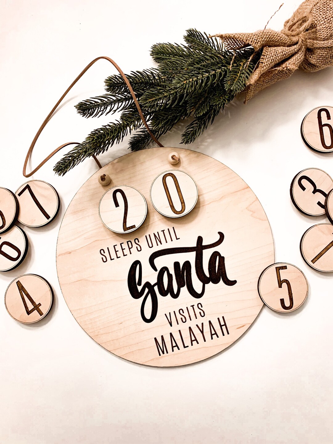 Christmas Countdown, Advent Calendar, Personalized Sleep Until Santa ...