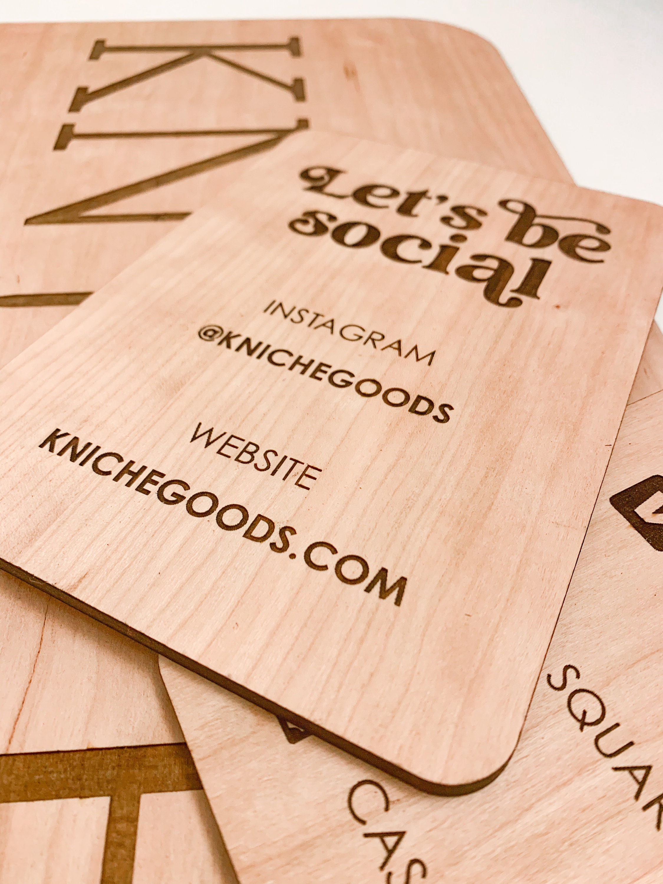 Personalized Business Social Media Branding Payment Wood Engraved Sign ...