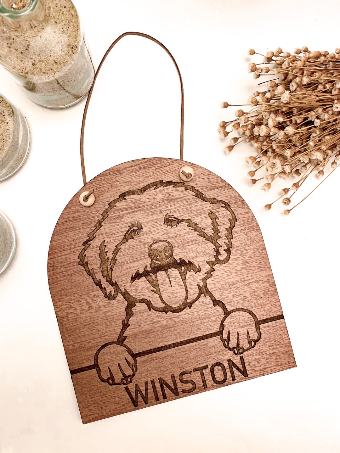 Personalized Dog Peaking Wooden Sign, Custom Dog Sign, Dog Lover Gift ...