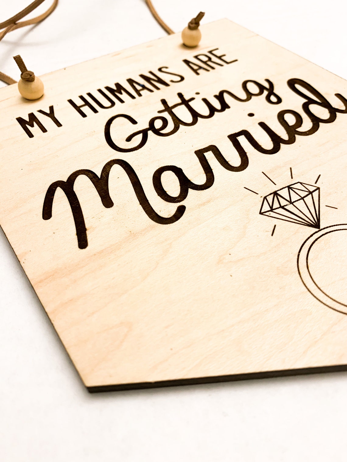 My Humans Are Getting Married Sign Dog Engagement Photo | Etsy