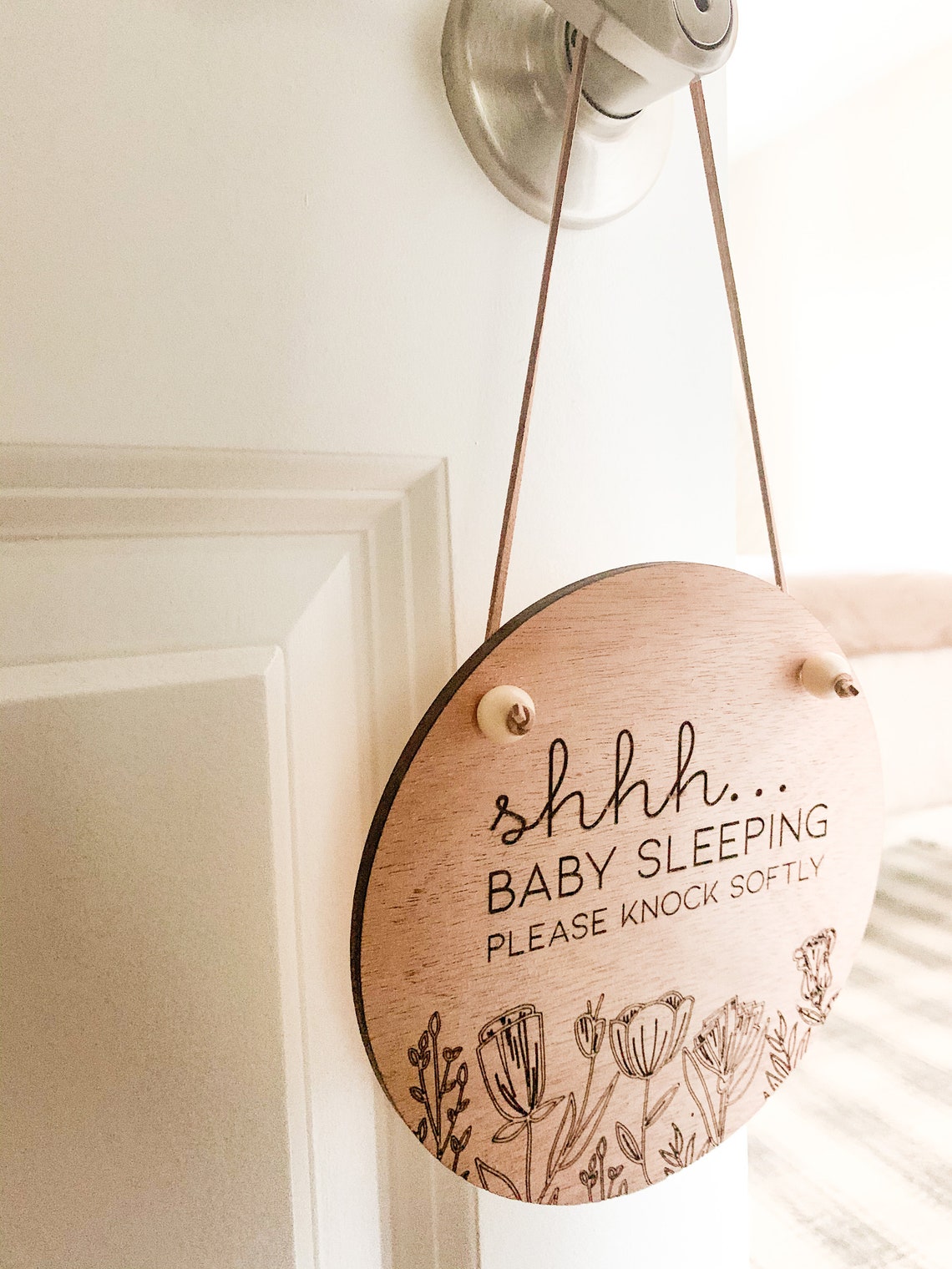 Baby Sleeping Sign Nursery Knock Softly Sign Child's | Etsy