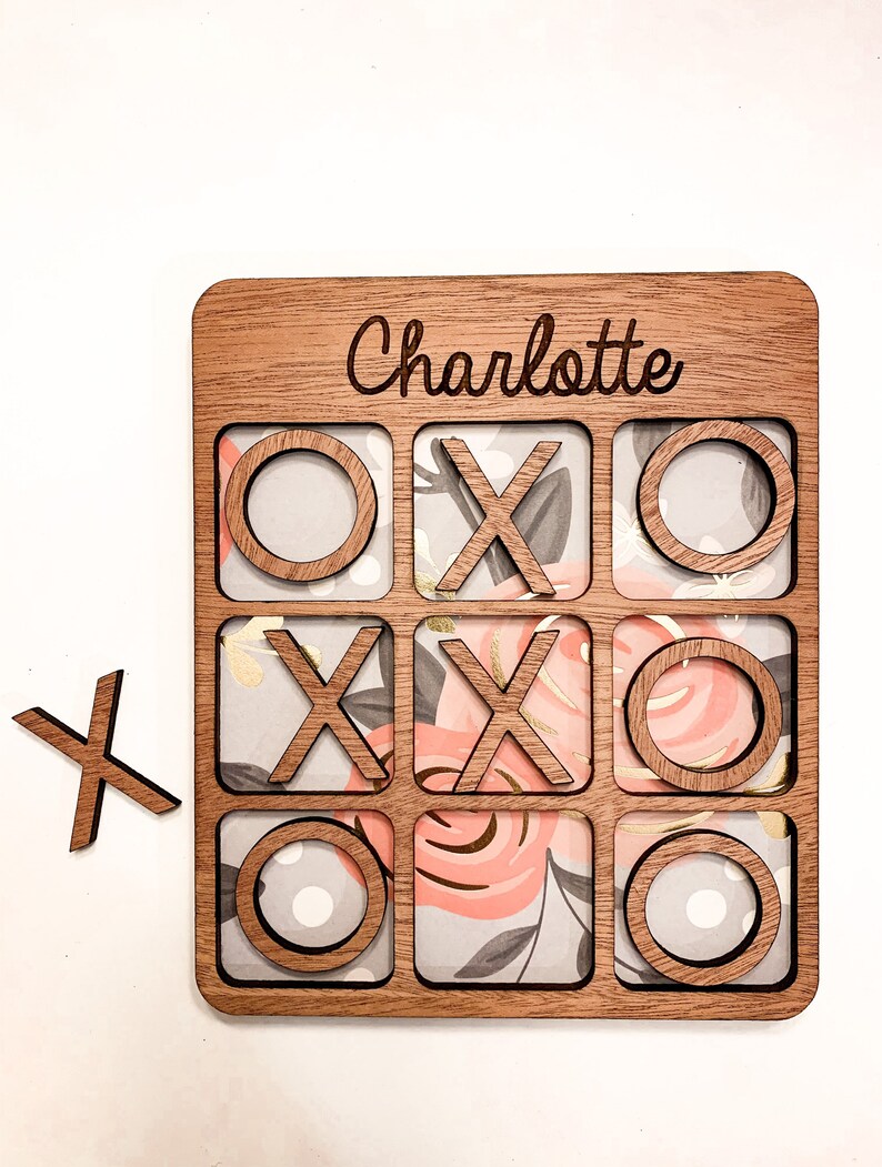 Personalized Wooden Tic Tac Toe Custom Board Game Family - Etsy