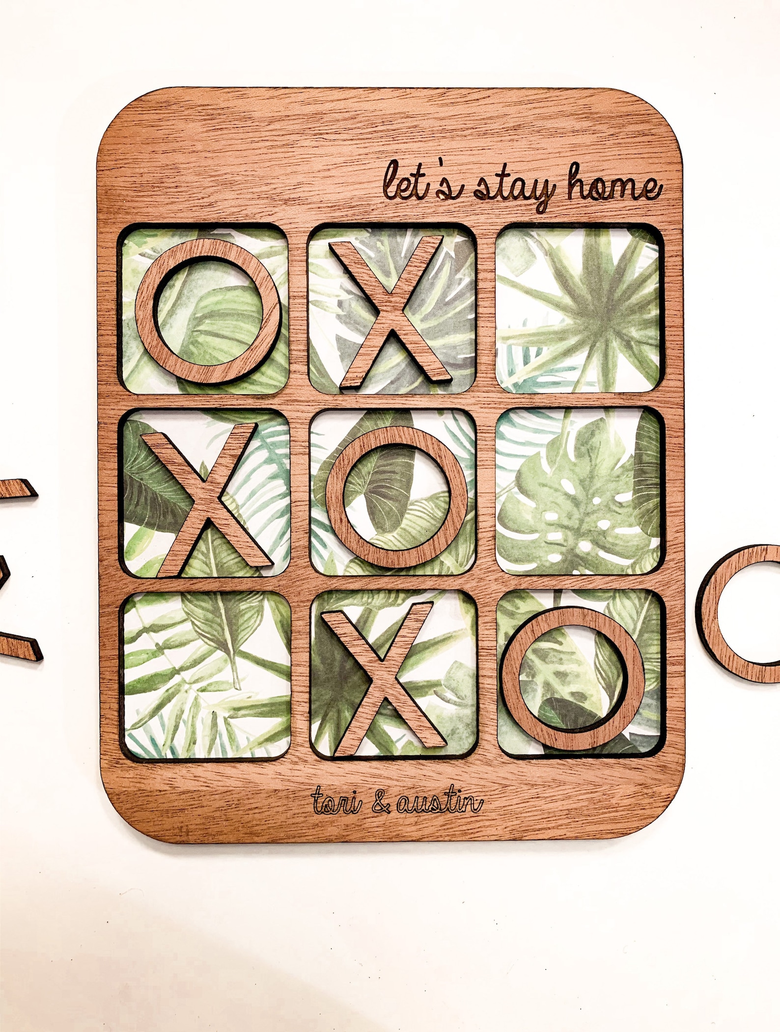 Personalized Wooden Tic Tac Toe Custom Board Game Family - Etsy