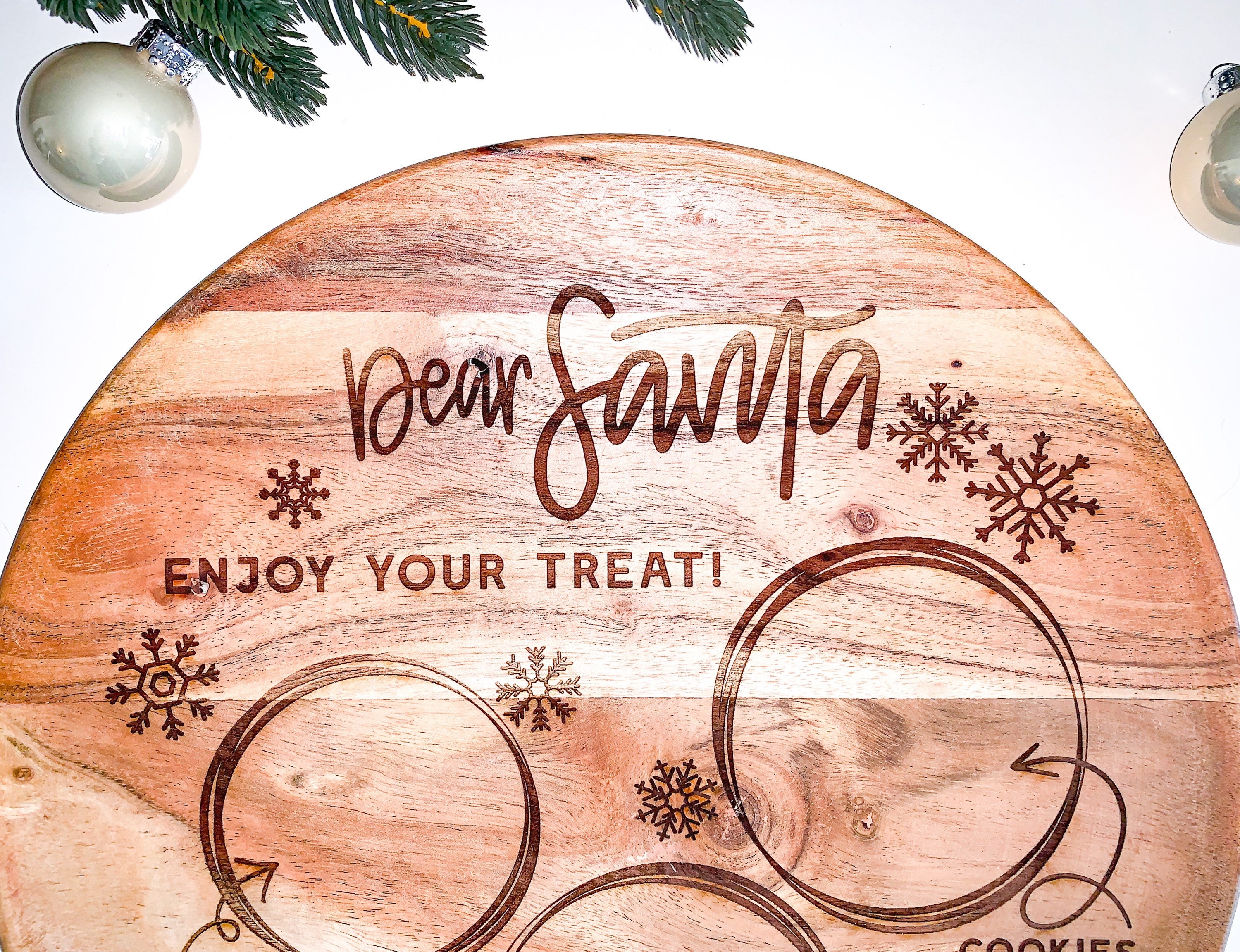 Personalized Dear Santa Wooden Plate Santa Cookie Tray - Etsy