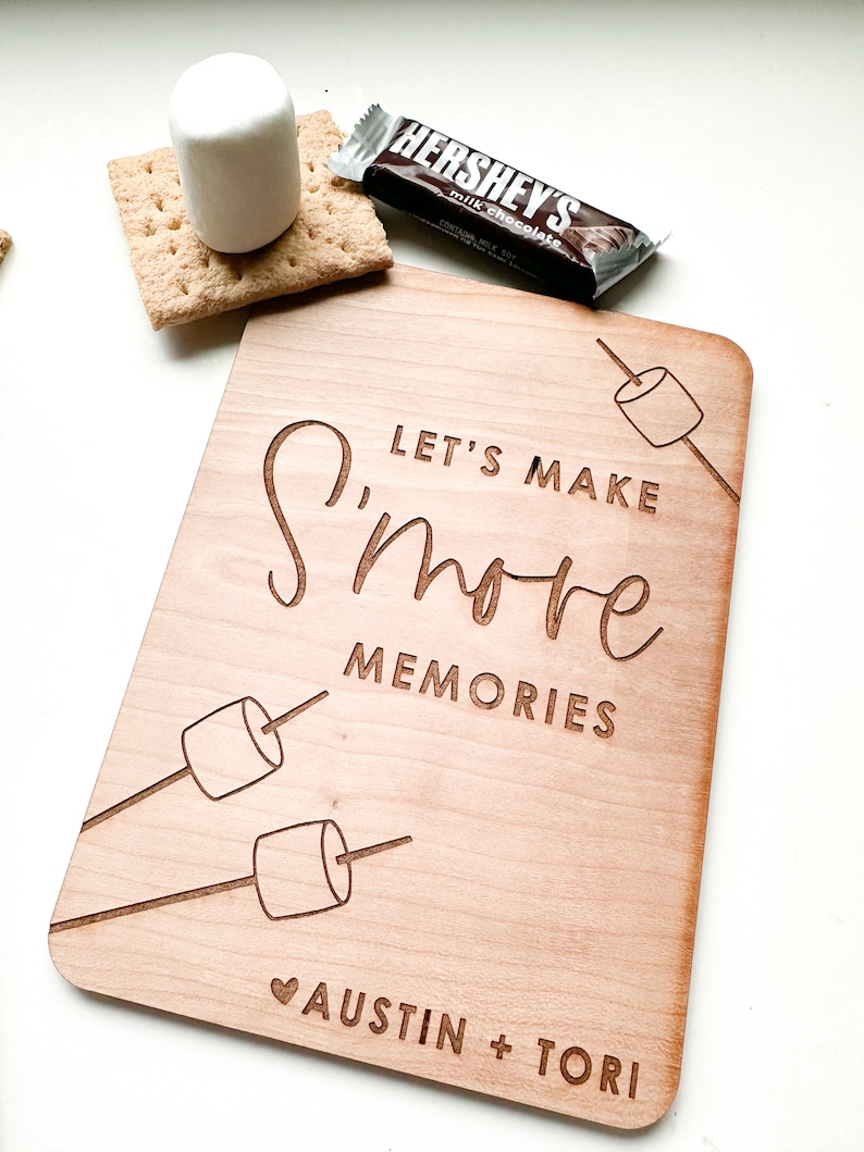Wood Engraved S'more Menu Sign, Wedding Party Smore Dessert Station Bar ...