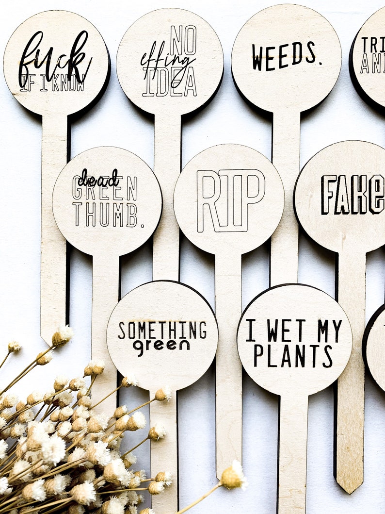 Funny Plant Markers Inappropriate Garden Stakes Plant Pun - Etsy Canada