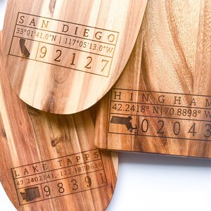 Custom Address Cutting Board, Wooden Engraved Personalized Serving Tray ...
