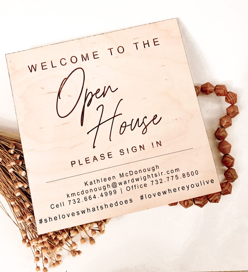 Open House Sign Wooden Realtor Sign-in Real Estate Agent - Etsy