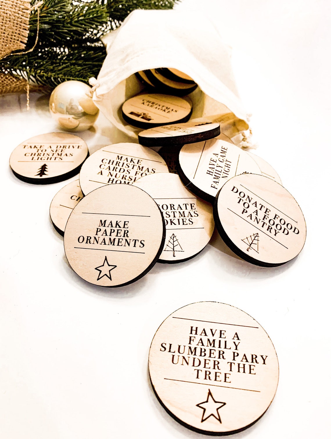 25 Days of Christmas Activity Tokens Advent Holiday - Etsy