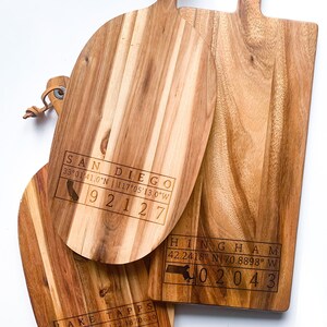 Custom Address Cutting Board, Wooden Engraved Personalized Serving Tray ...