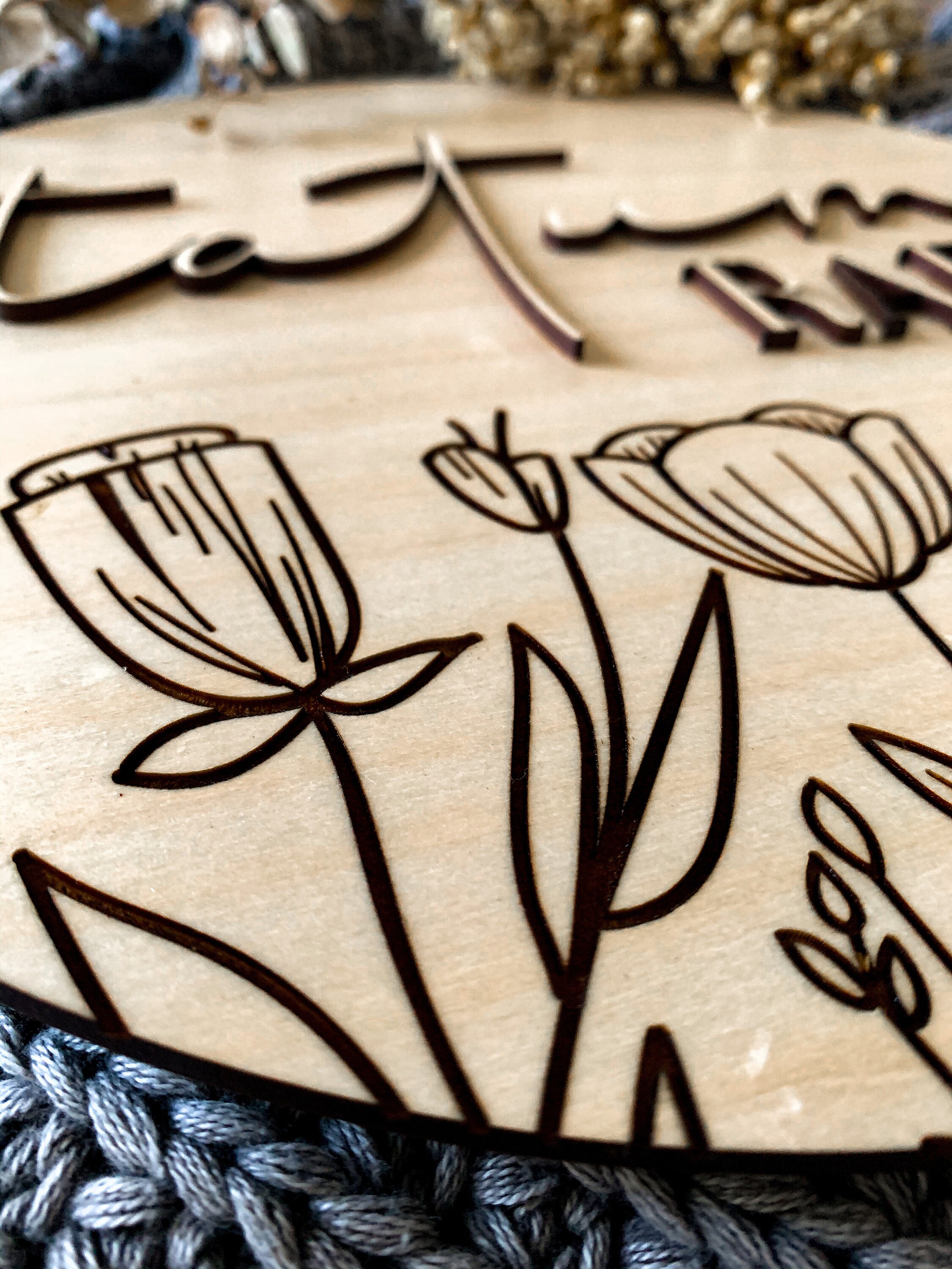 Baby Name Nursery Sign Custom Flower Name Sign Personalized - Etsy