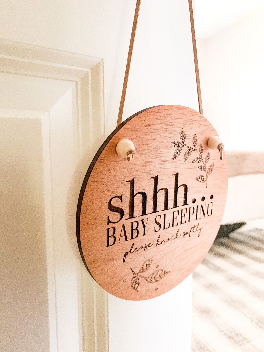 Baby Sleeping Sign, Nursery Knock Softly, Infant Sign, Child's Room ...