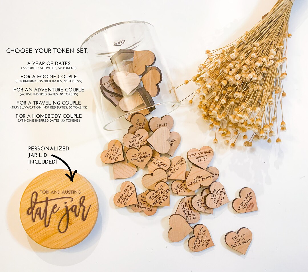 Couple Date Night Jar, Valentine's Day Gift, A Year of Dates ...