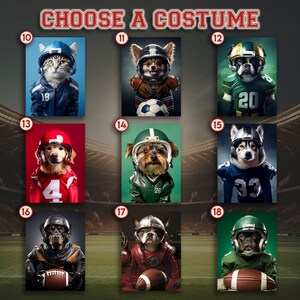 Personalized Football Pet Portrait, Custom Sports Pet Portrait ...