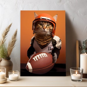 Personalized Football Pet Portrait, Custom Sports Pet Portrait ...