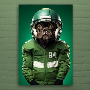 Personalized Football Pet Portrait, Custom Sports Pet Portrait ...