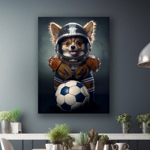 Personalized Football Pet Portrait, Custom Sports Pet Portrait ...