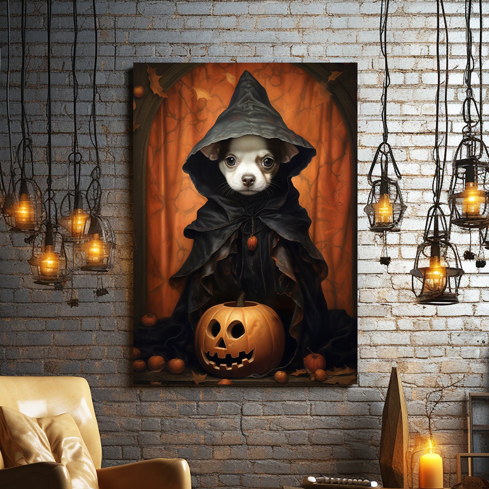 Scary Gothic Pet Portrait Custom Halloween Pet Portrait - Etsy