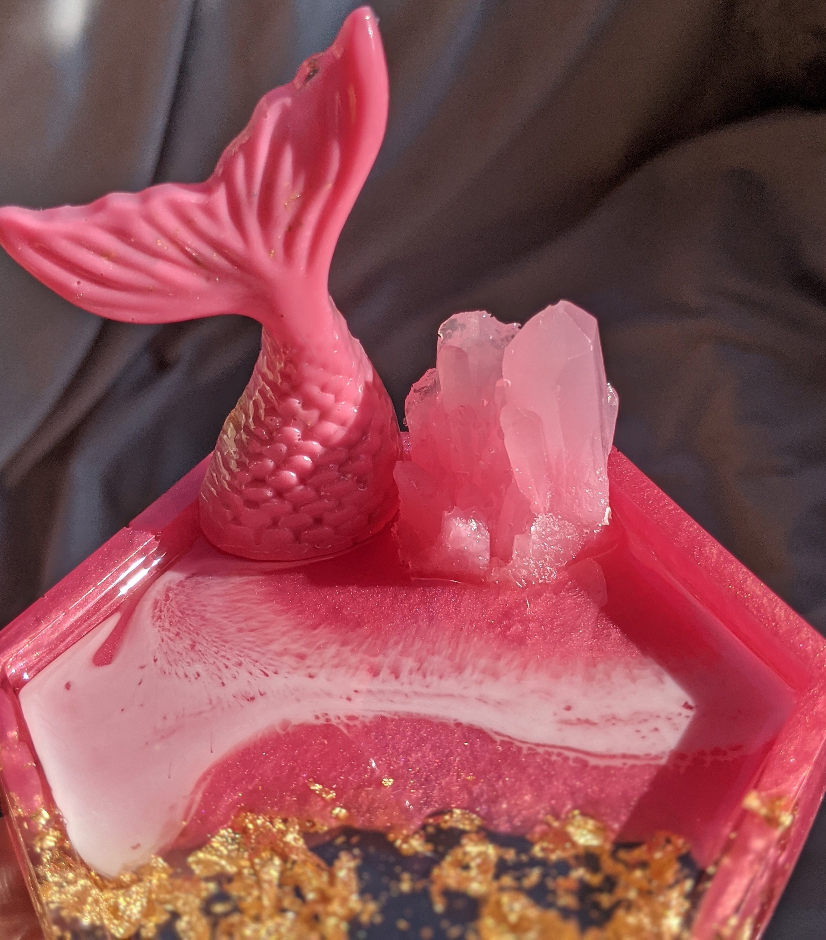 Pink and Gold Resin Mermaid Trinket Dish Resin Mermaid Tray - Etsy