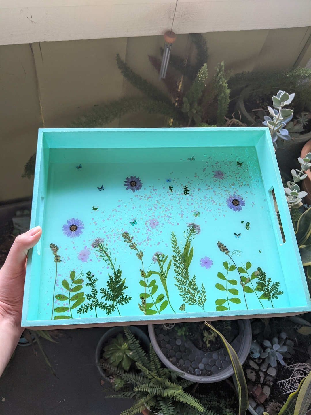 Handmade Home Decor/wood Resin Tray/wood Serving Tray/resin Serving ...