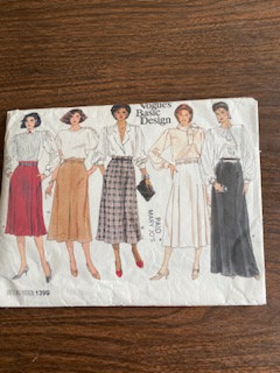 Vogue Basic Design Pattern 1399 for Misses' Skirt - Etsy