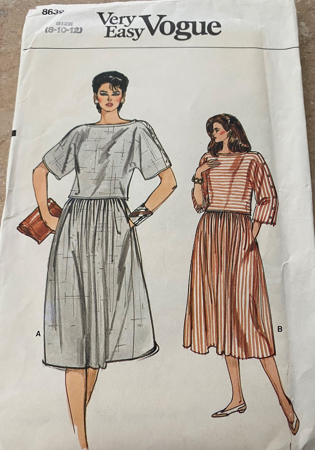 Vogue 8639 Misses' Top and Skirt; Uncut - Etsy