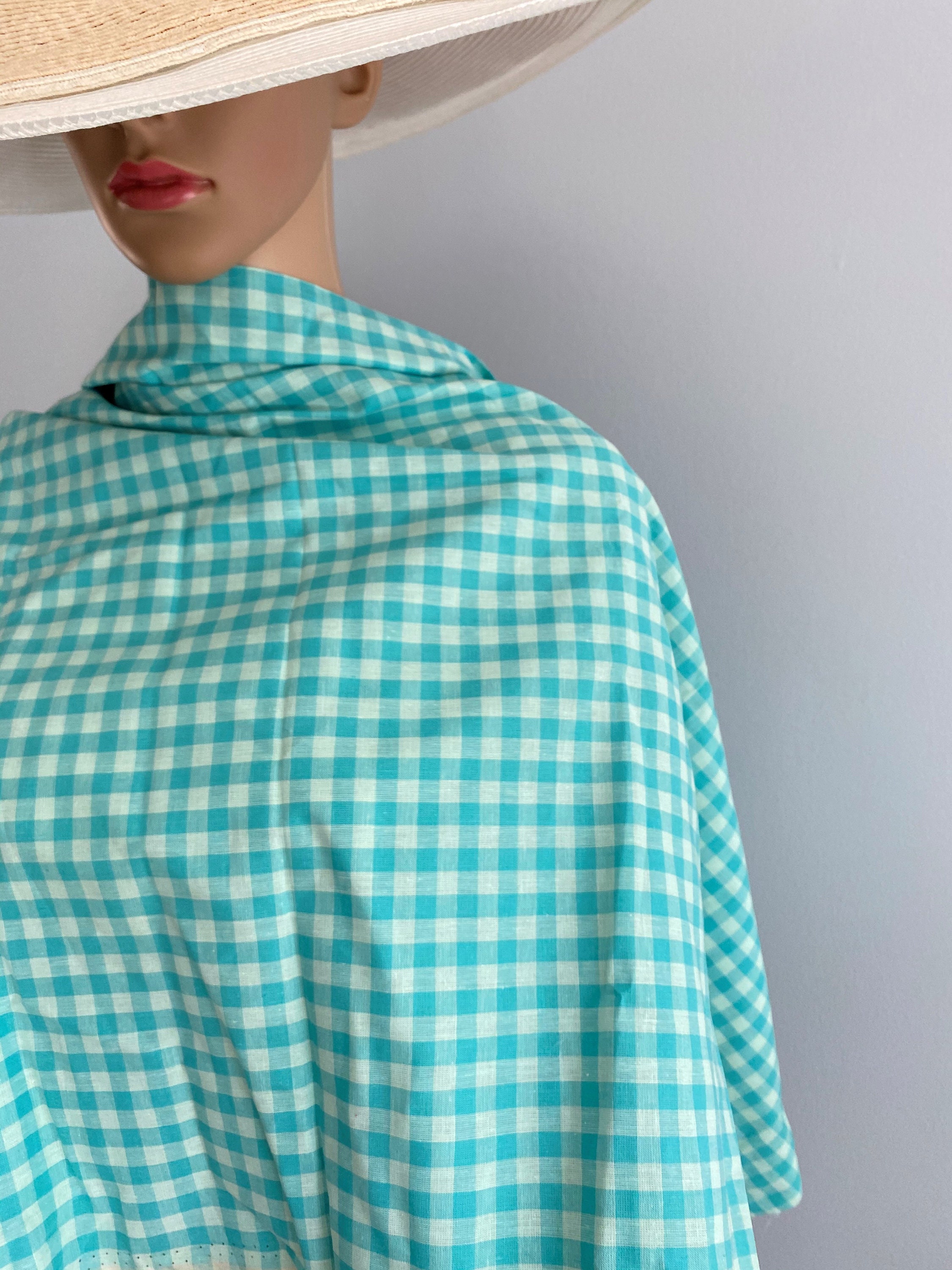 Aqua Linen-cotton Blend Voile Fabric - Etsy