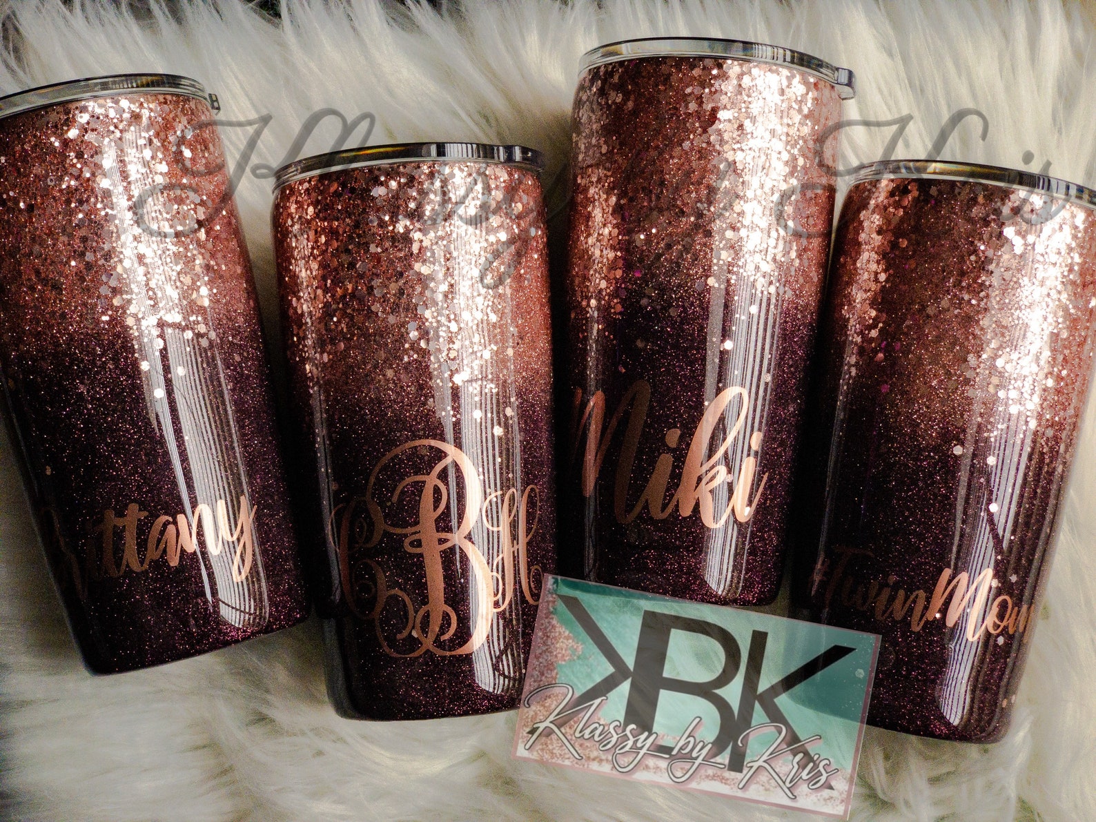 Rose Gold & Plum Stainless steel Mug Glass Cup Yeti | Etsy