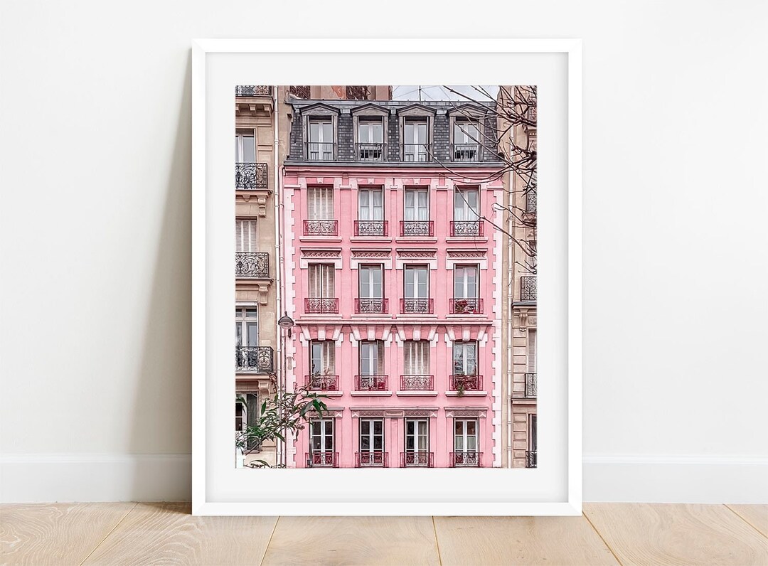 Pink Paris Photography Print, Parisian Building Photo, Fine Art Print ...