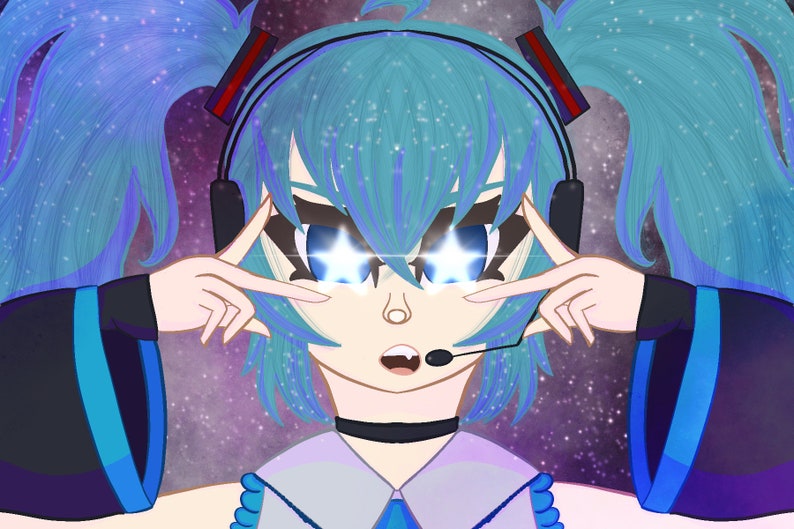 Mikumiku Beam Print Hatsune Miku - Etsy
