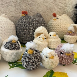 Mama Chicken Plushie - Farmhouse Chicken - Mama and Chicks - Handmade ...