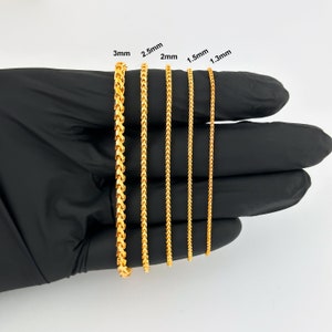 22k Gold Franco Chain Diamond Cut Italian Solid Gold Necklace - Etsy