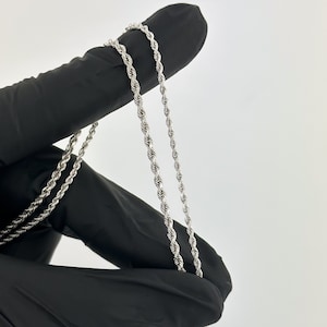 Solid Platinum Rope Chain Diamond Cut Necklace PT950 - Etsy